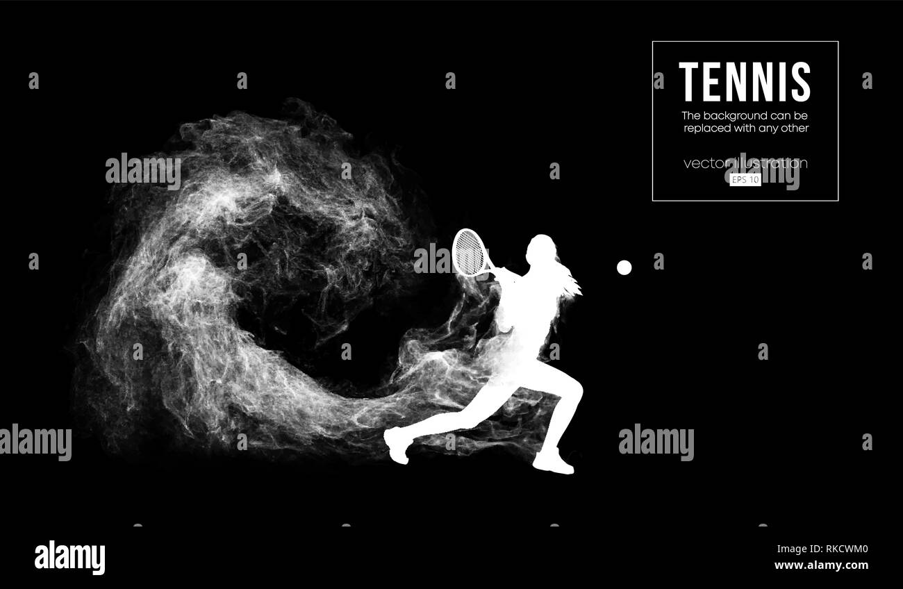Abstract silhouette of a tennis player woman girl Stock Vector Image ...