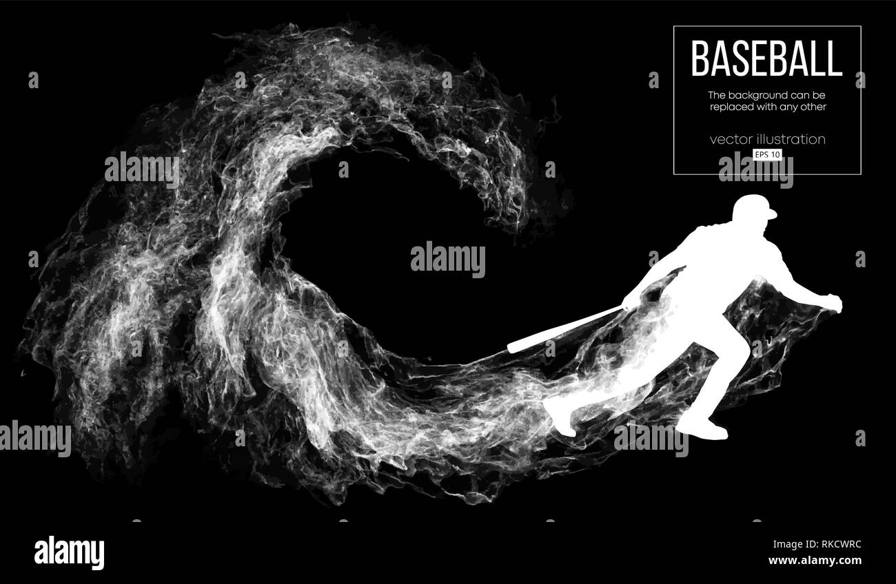 Abstract silhouette of a baseball player batter Stock Vector Image ...