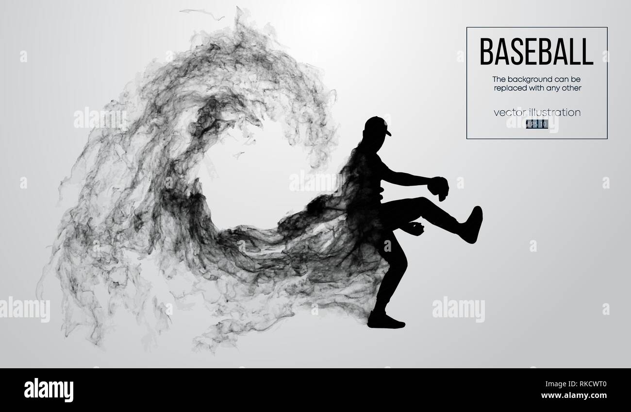 Abstract silhouette of a baseball player pitcher Stock Vector Image ...