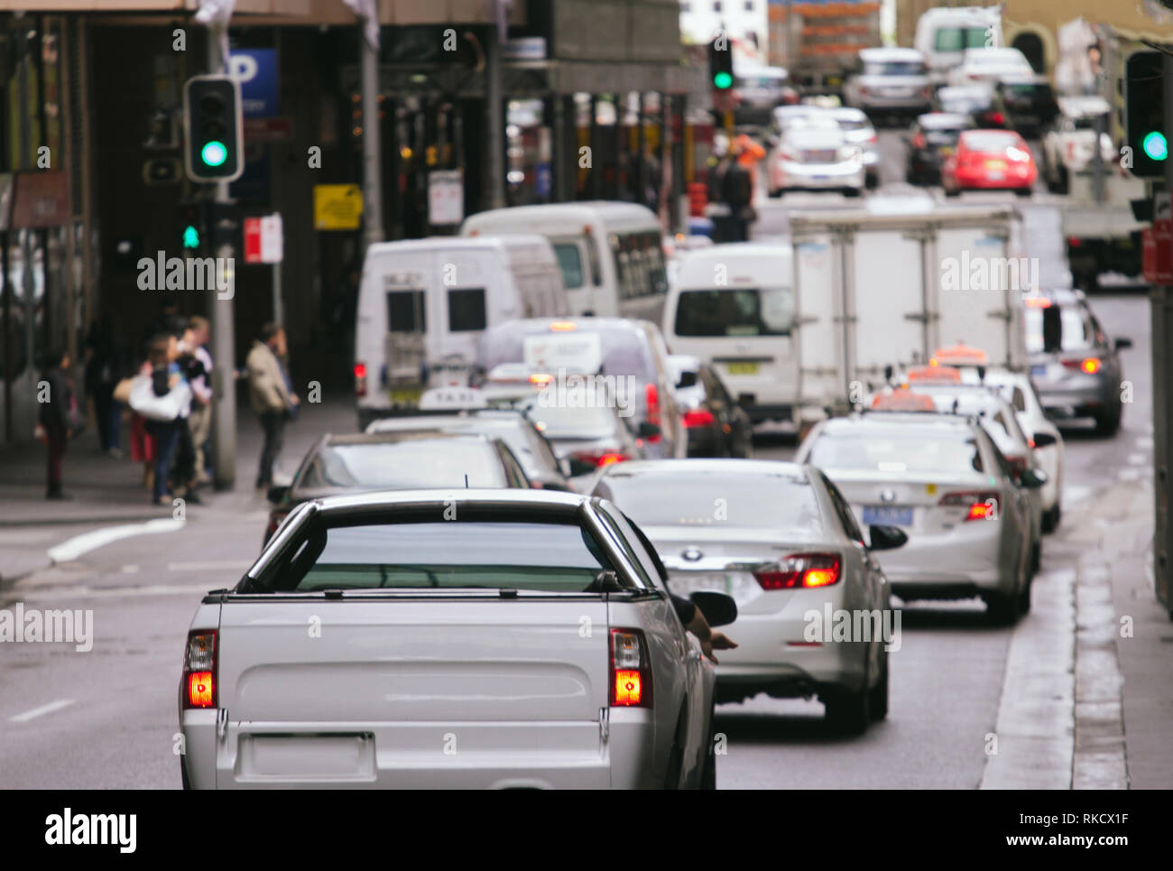 Traffic jam in the city cars at city street Stock Photo - Alamy