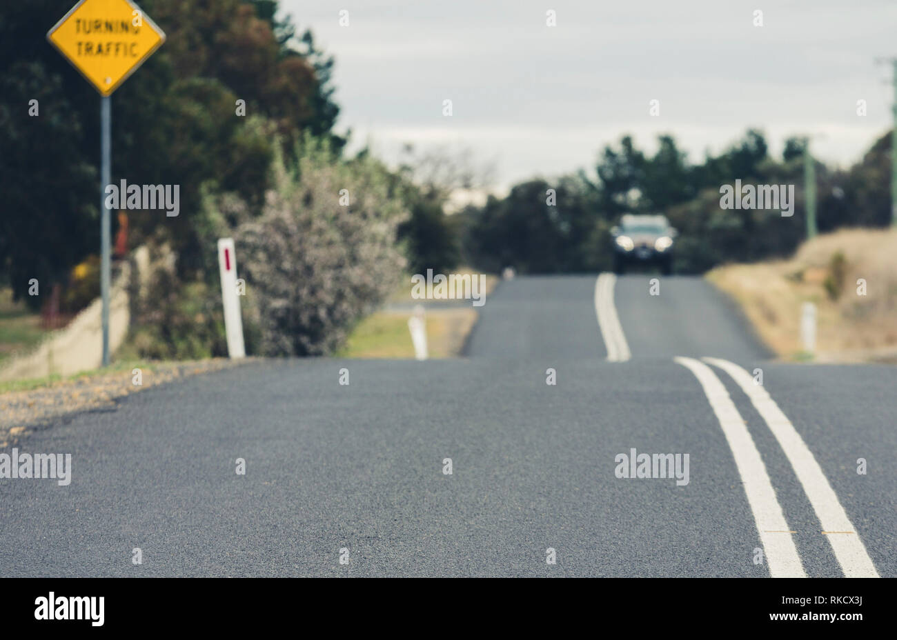 Asphalt open country road and car in Australia Stock Photo - Alamy