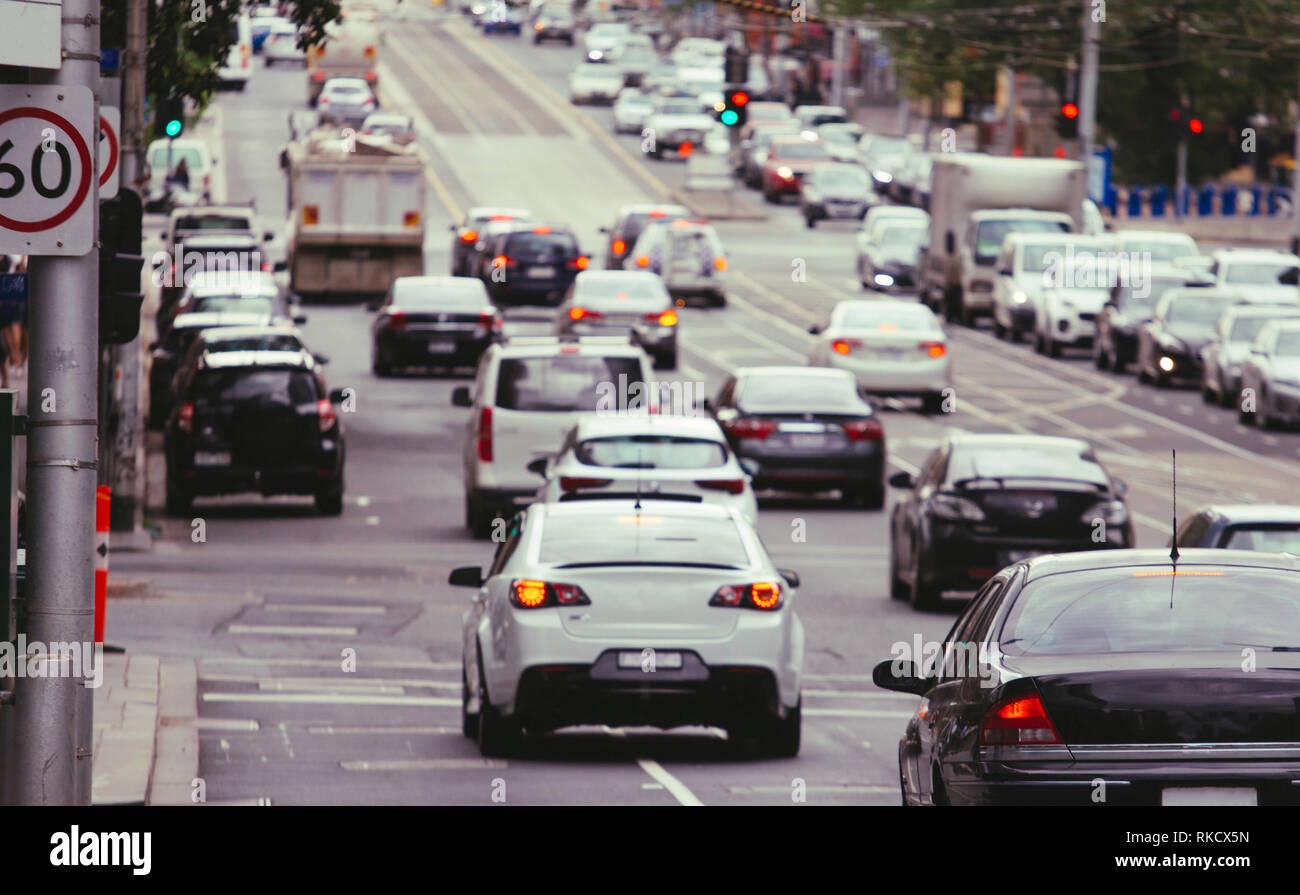 Heavy traffic congestion urban street scene hi-res stock photography ...
