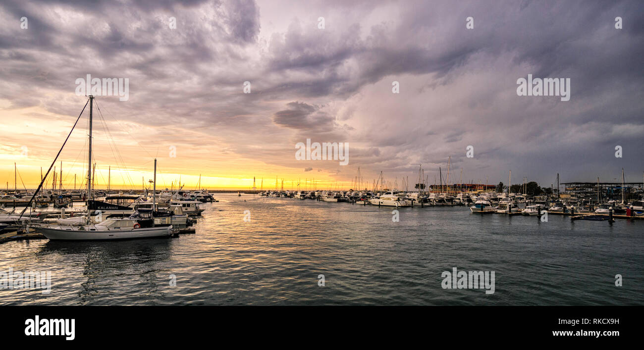 Hillarys Boat Harbour. Yachts and boats moored at Hillarys Boat Harbour ...