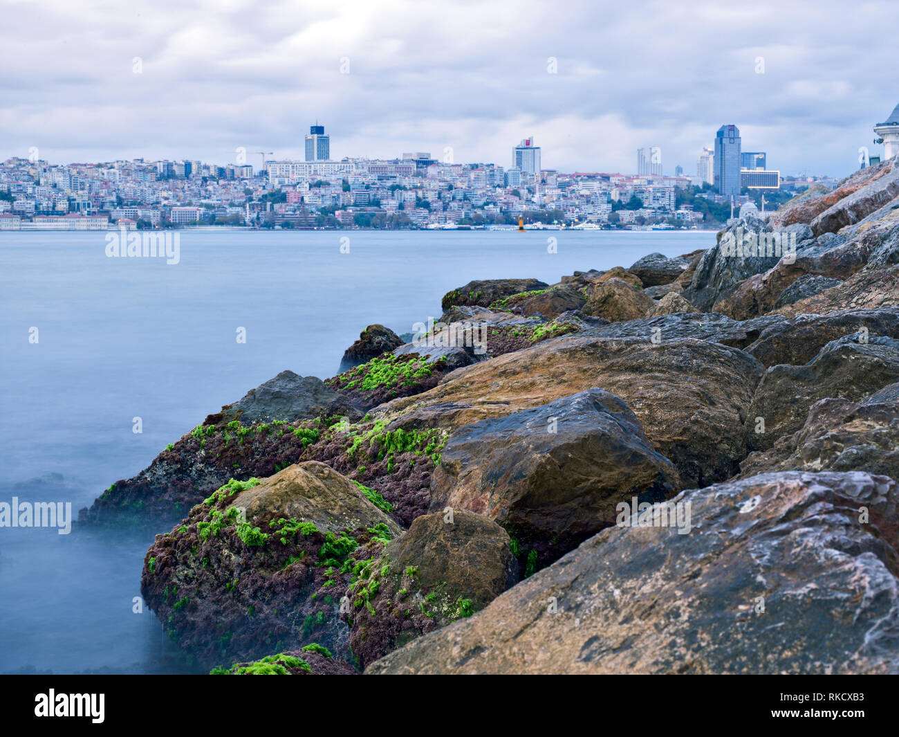 Rocks on the sea with long exposure Stock Photo - Alamy