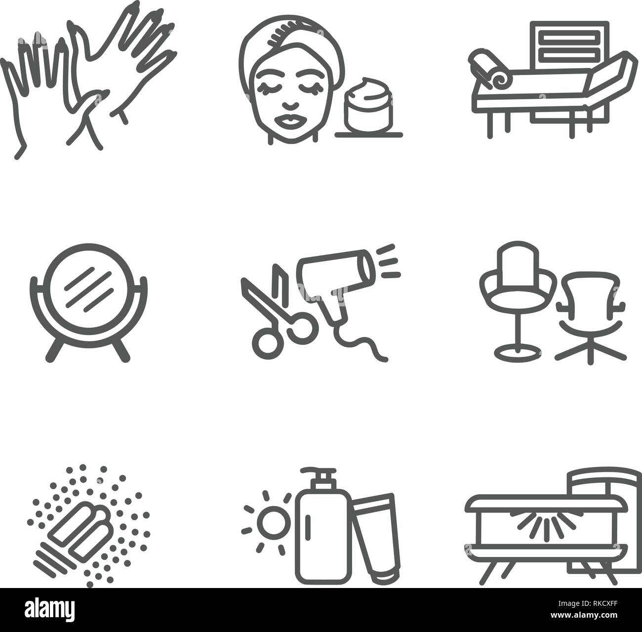 Beauty saloon vector illustration set on white background Stock Vector ...