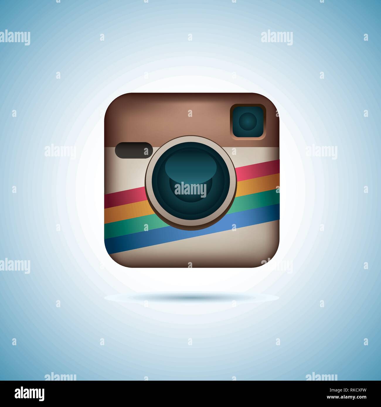 Instagram logotype camera on pc screen. Instagram - free application ...