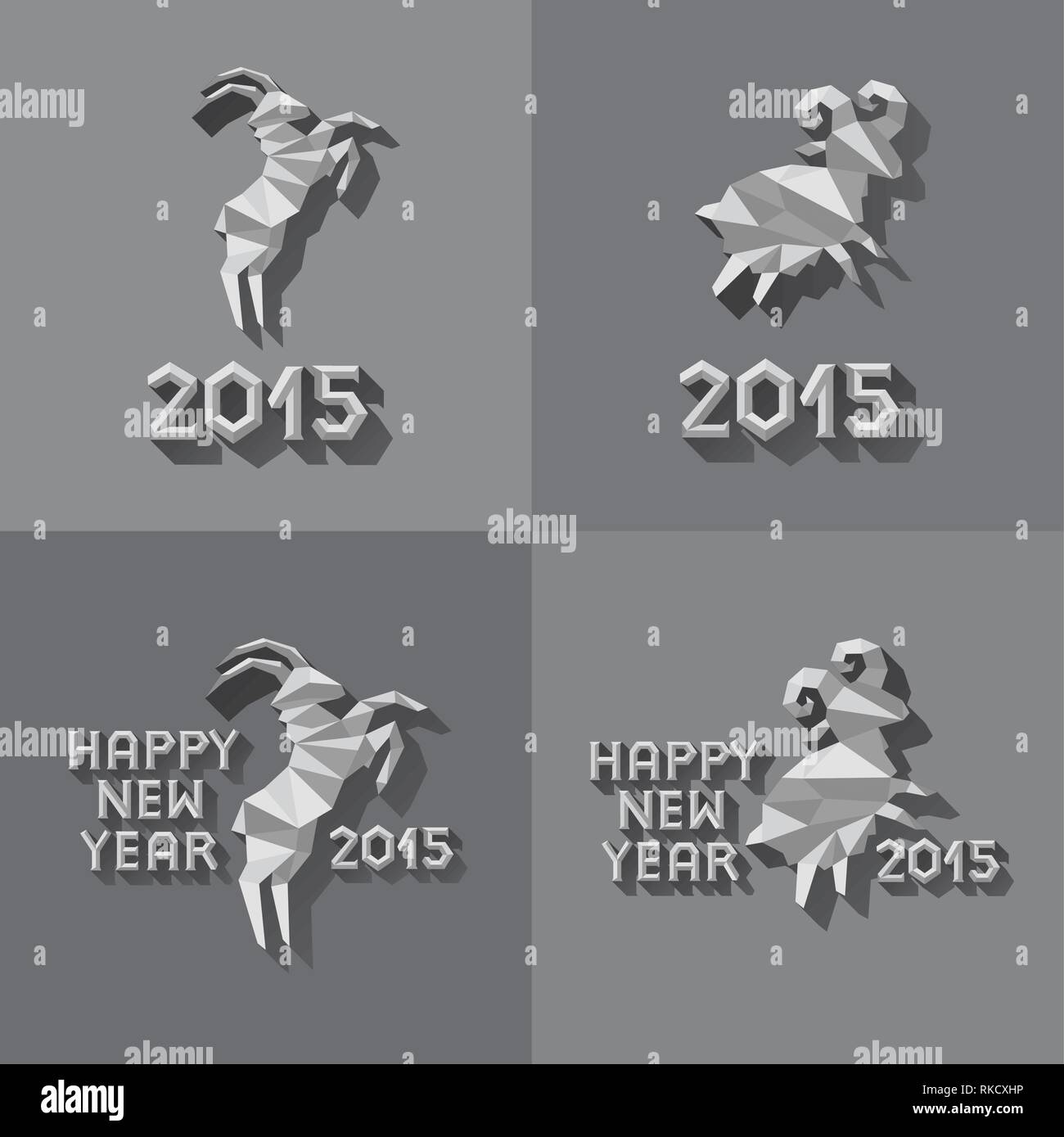 Polygonal Golden Ram Sheep Symbol Of Year Illustration Stock Vector