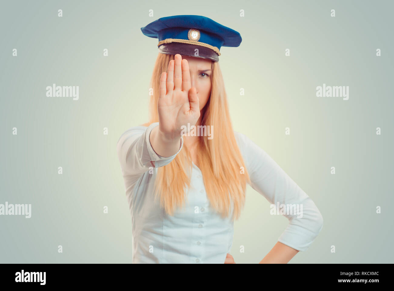 Stop Sign Hand Pose High Resolution Stock Photography and Images - Alamy
