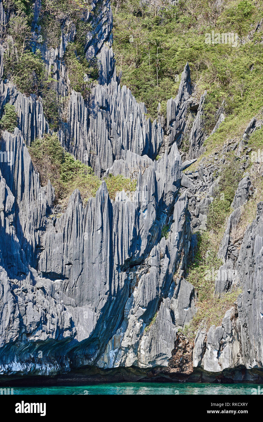 Cadlao island rocks cliff of El Nido Palawan in in Philippines Stock ...