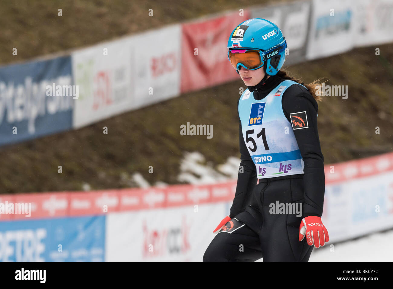 Ljubno, Slovenia. 10th Feb, 2019. Lidiia Iakovleva of Russia competes ...
