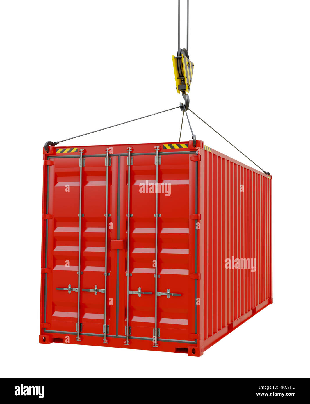 Red cargo container hoisted hook hi-res stock photography and images ...