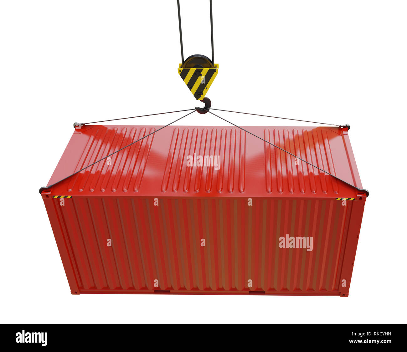 Container on crane hook Cut Out Stock Images & Pictures - Alamy
