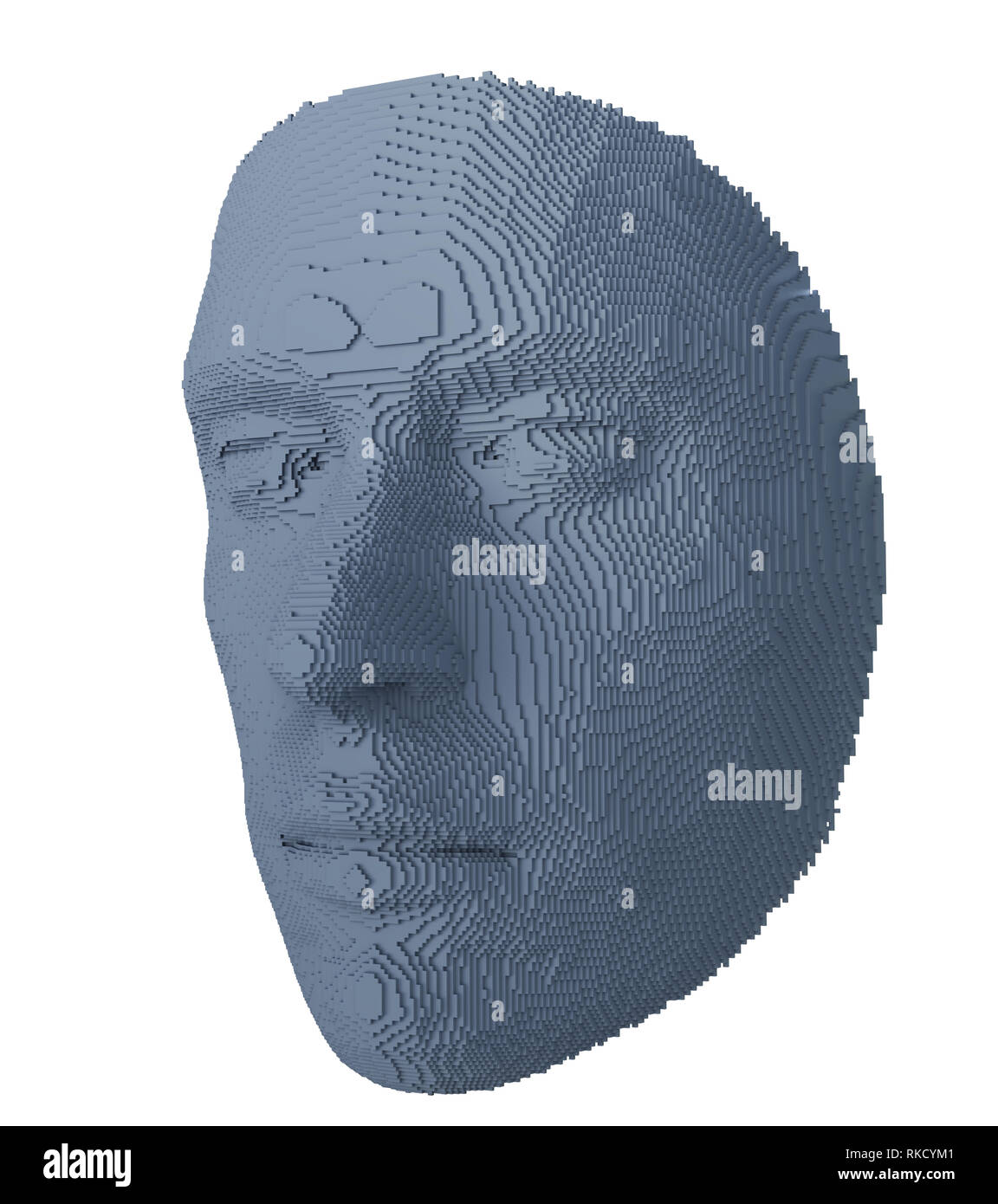 Abstract human face constructing from cubes Stock Photo - Alamy