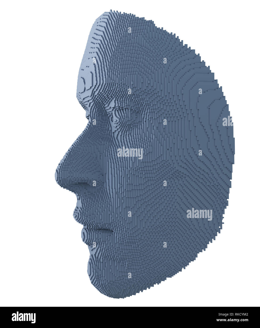 Abstract human face constructing from cubes Stock Photo - Alamy