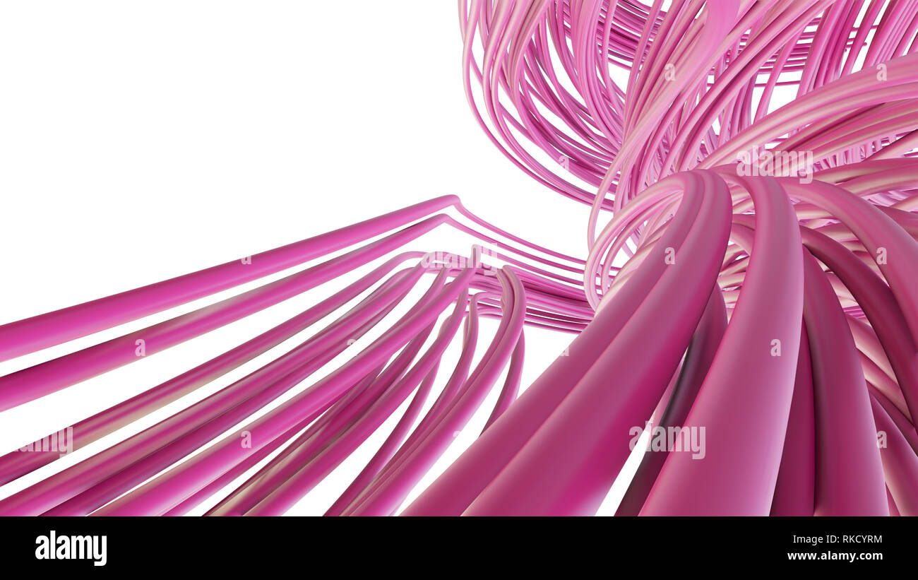 Abstract pink smooth lines on white background Stock Photo - Alamy