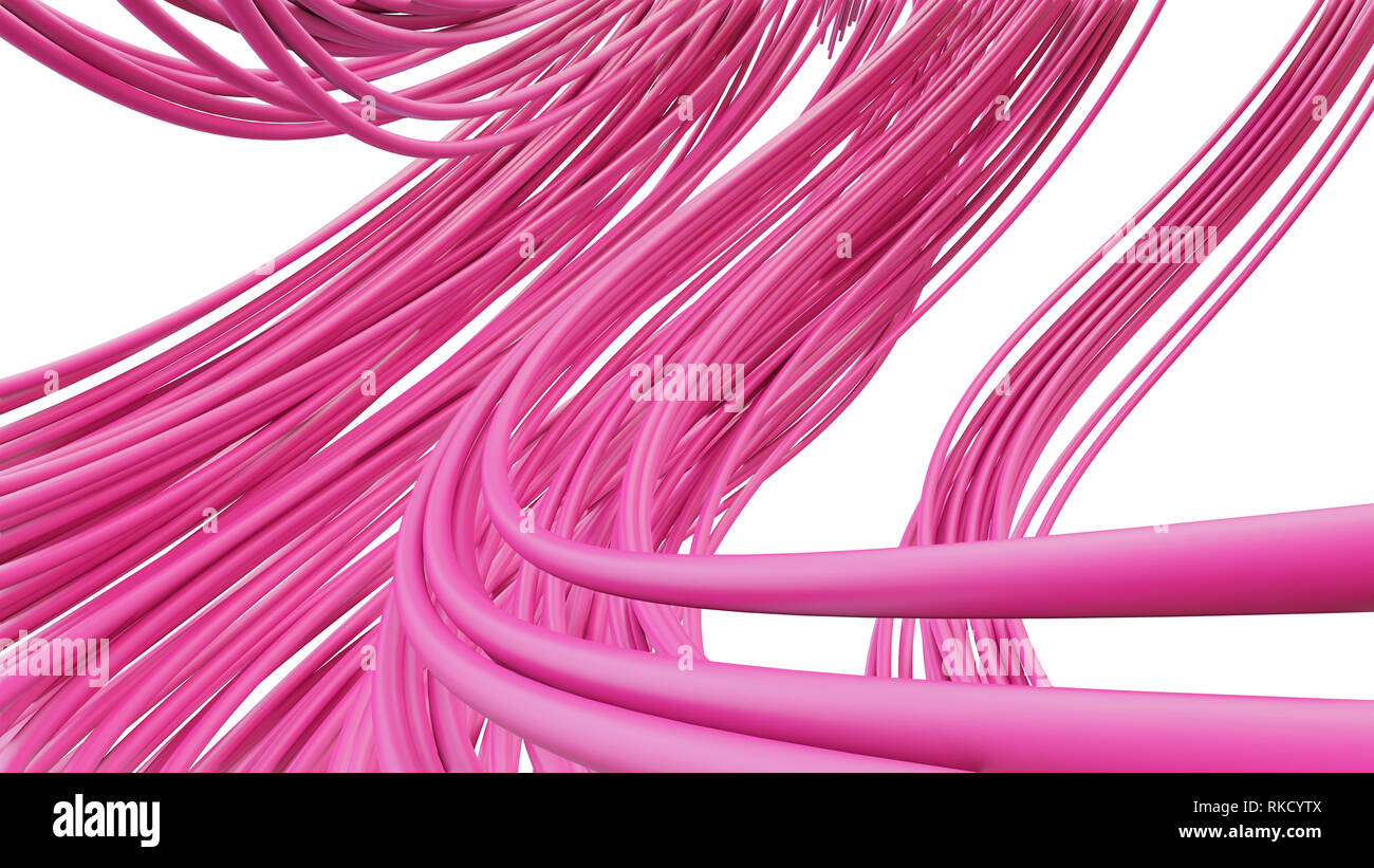 Abstract pink smooth lines on white background Stock Photo - Alamy