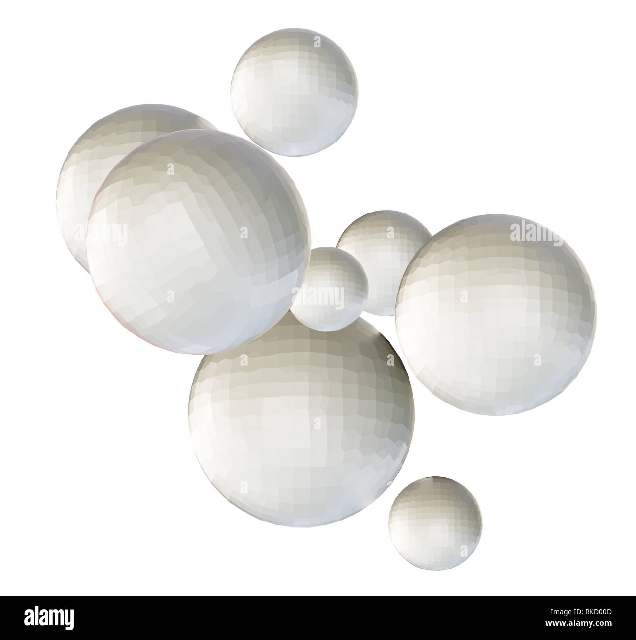 White spheres. 3D illustration Stock Photo - Alamy