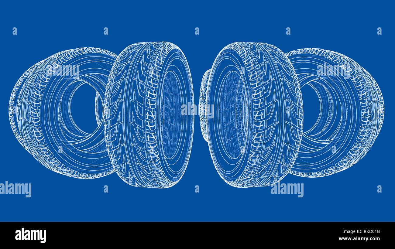 Car tires concept. Vector rendering of 3d Stock Vector Image & Art - Alamy