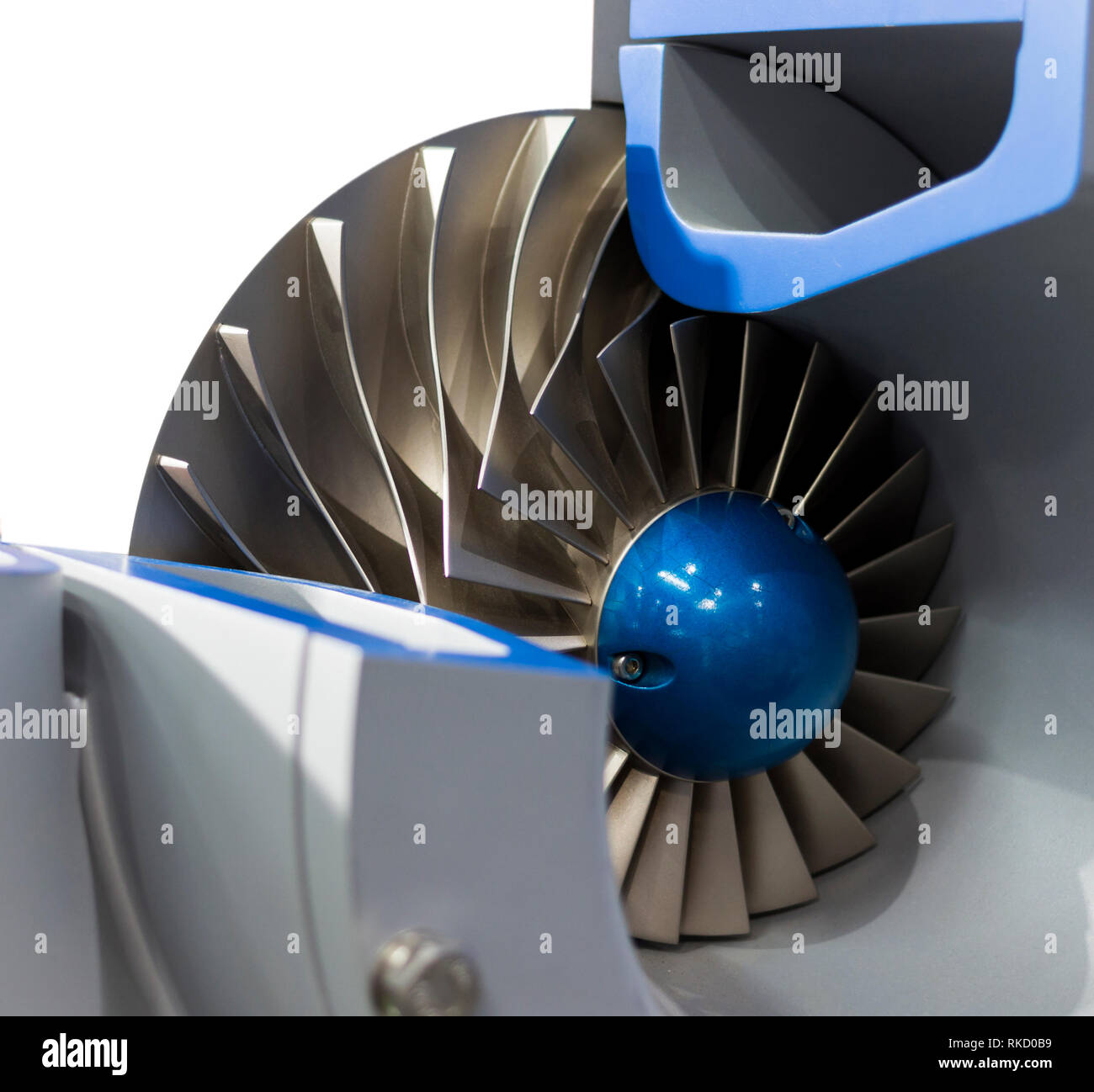 Close up impeller in side Indsustrial air blower, cross section view ...