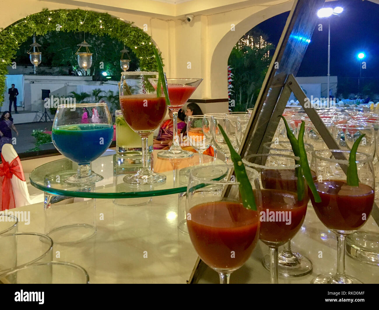 08-02-2019- Mocktails on glass teble mumbai maharashtra INDIA asia ...