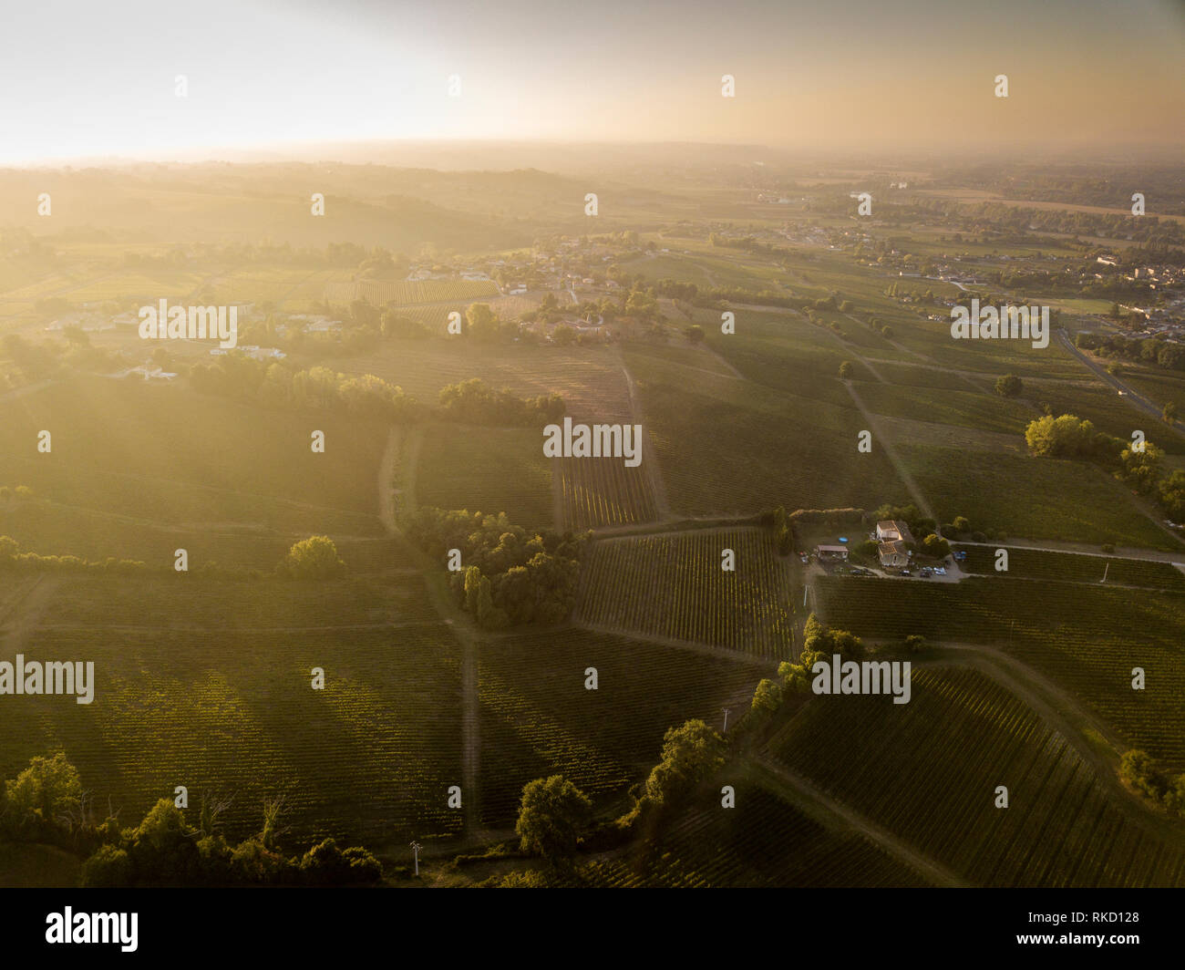 Sunset landscape bordeaux wineyard france hi-res stock photography and ...