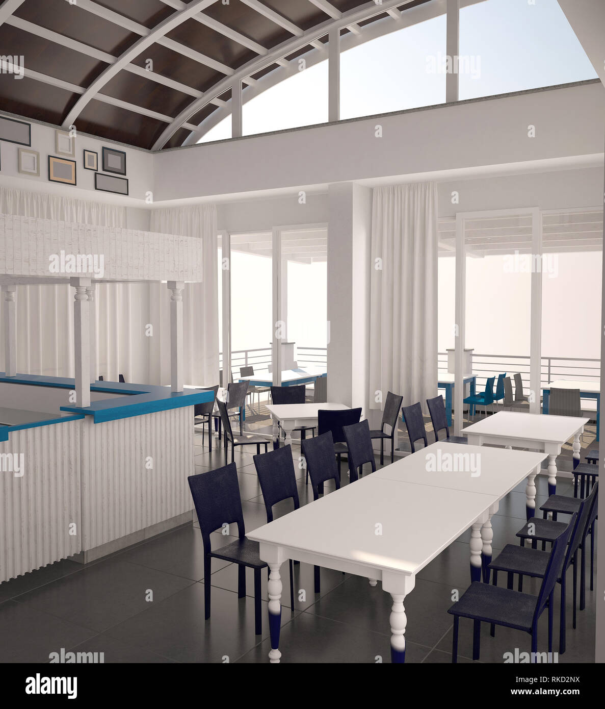 3d rendering of a restaurant / pub Stock Photo - Alamy