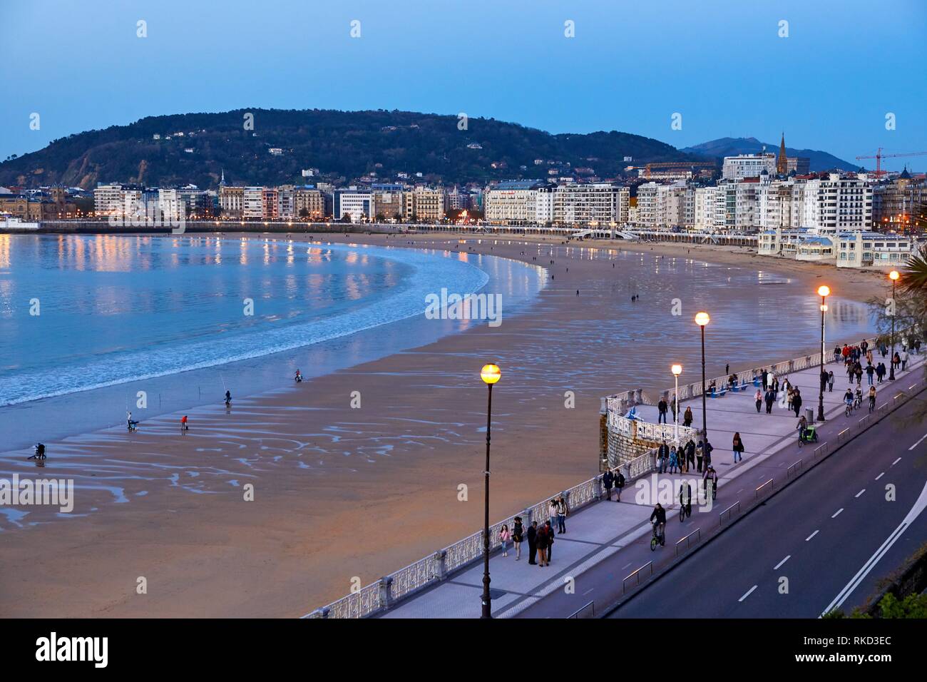 La Concha Beach San Sebastian Promenade High Resolution Stock ...