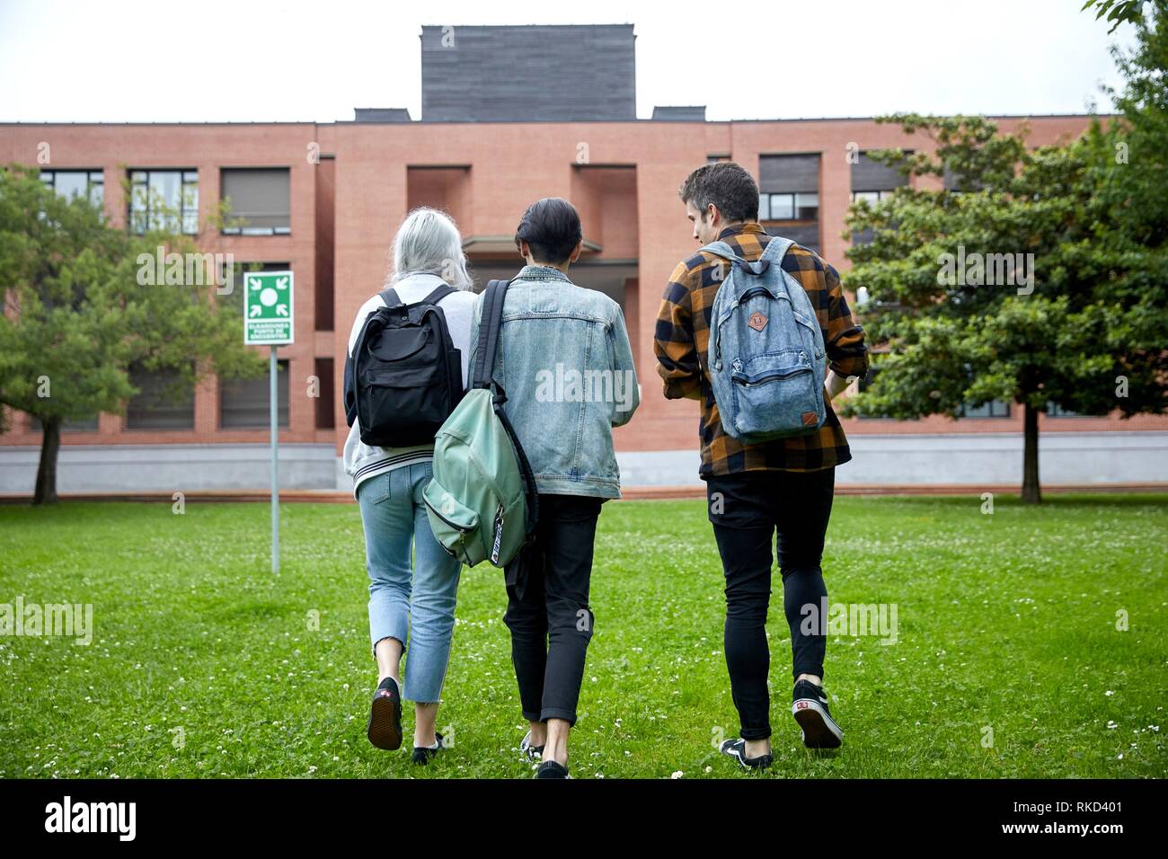 College Student Walking To School