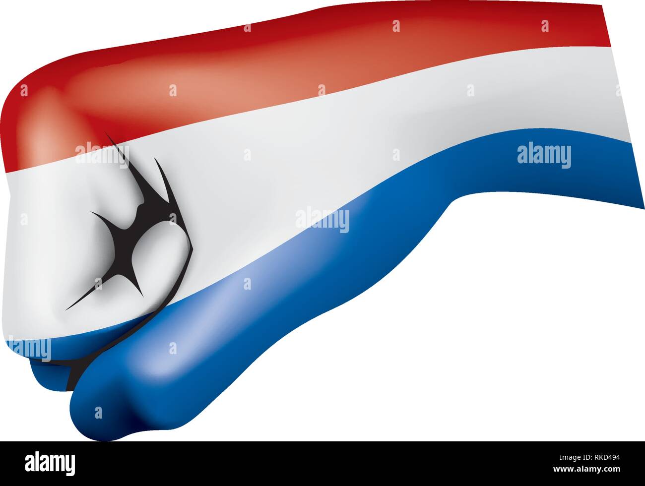Netherlands flag and hand on white background. Vector illustration ...