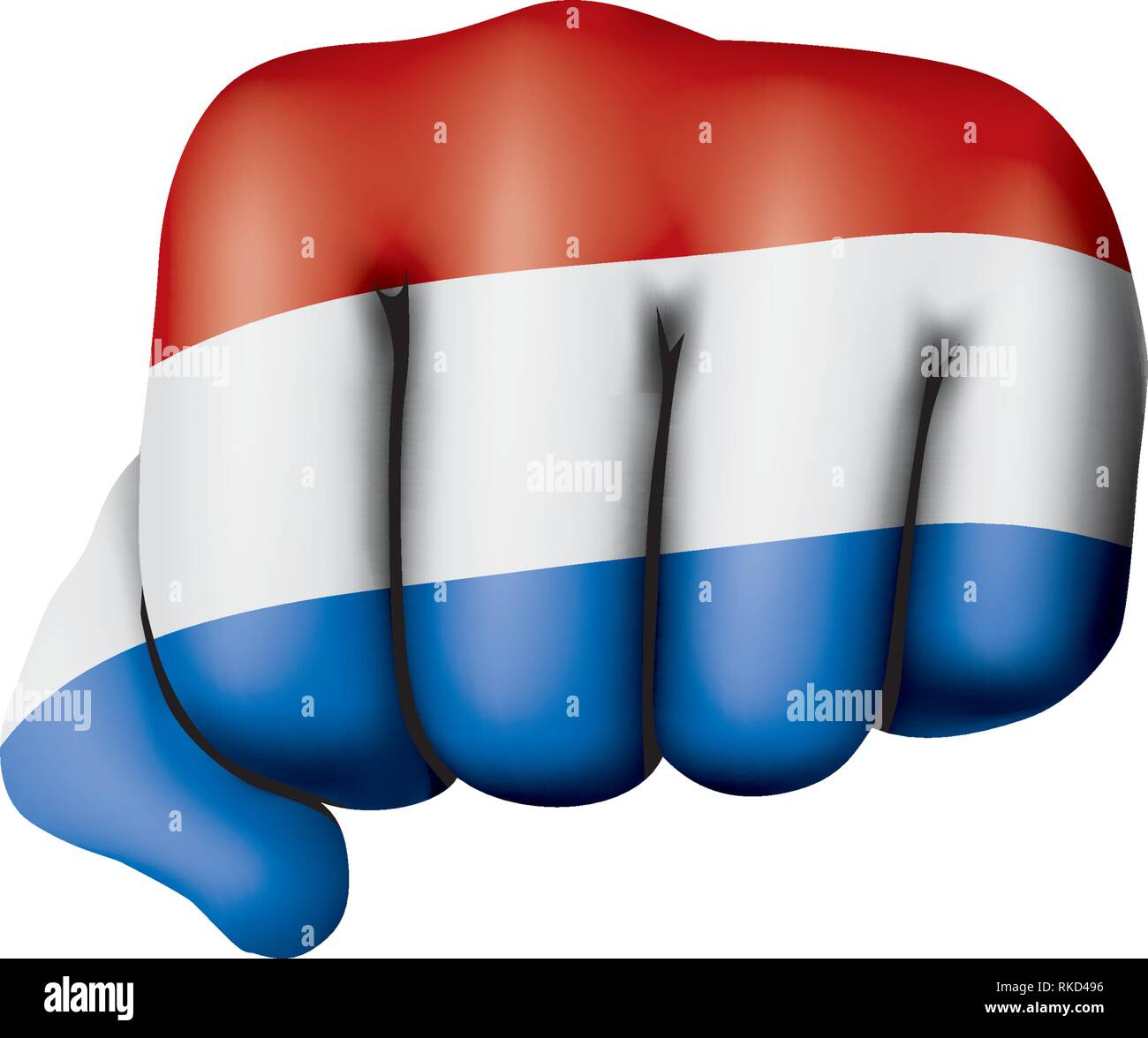 Netherlands flag and hand on white background. Vector illustration ...