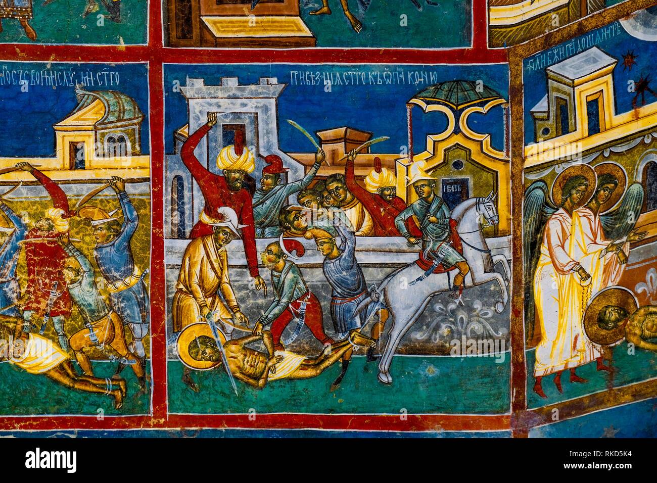 Medieval painting of monastery hi-res stock photography and images - Alamy