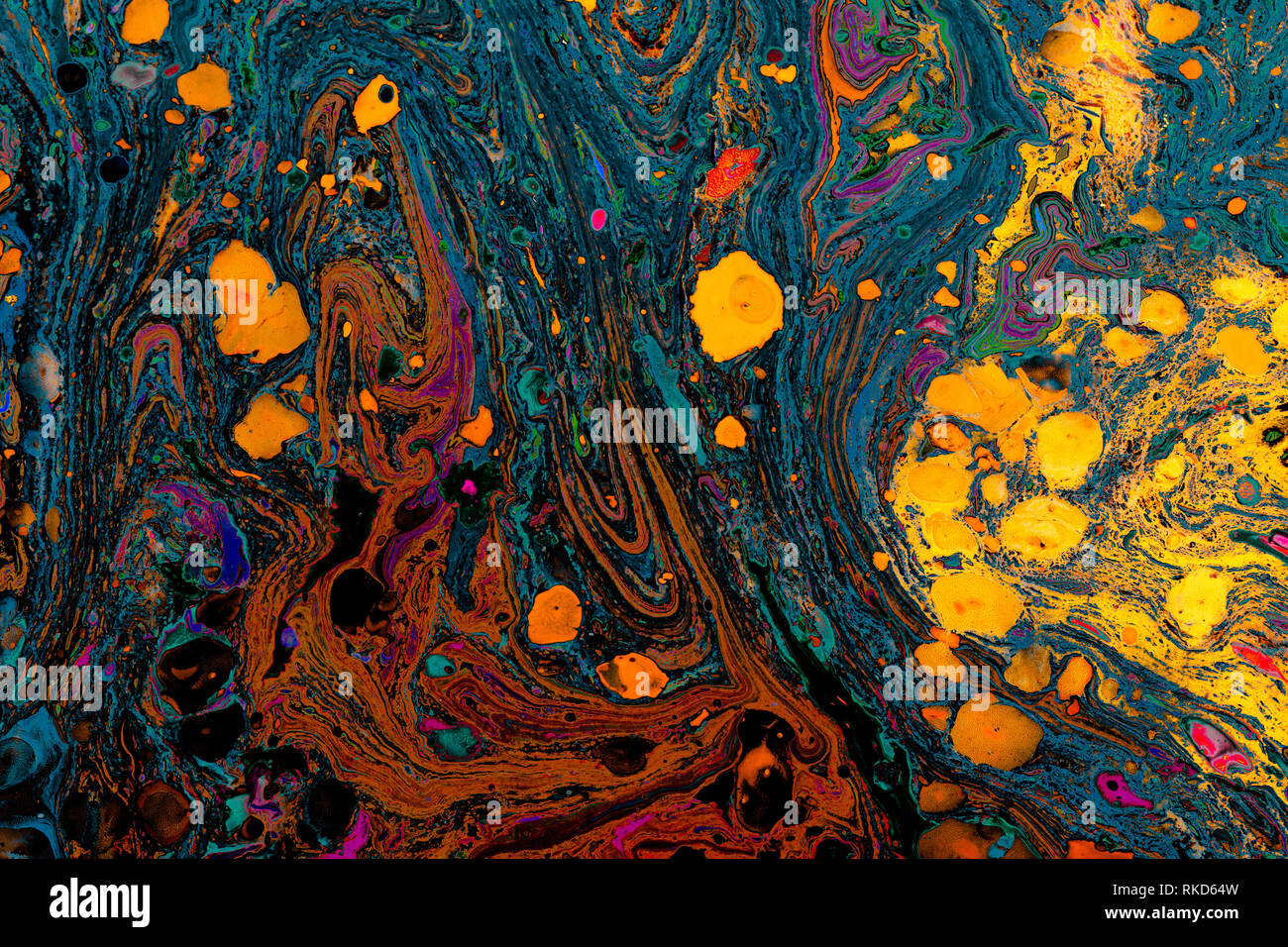 Traditional Ottoman Turkish abstract marbling art patterns as ...