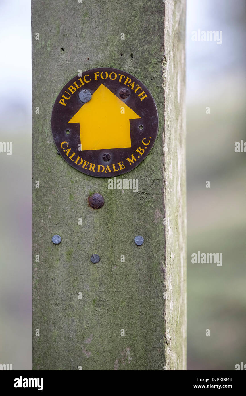 The Calderdale Way Sign, between Shelf and Norwood Green, Halifax, West ...