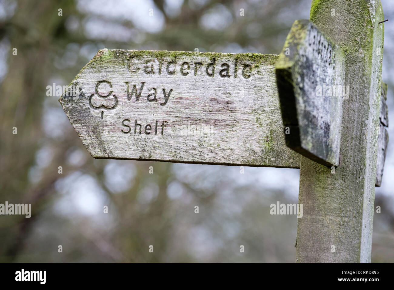 The Calderdale Way Sign, between Shelf and Norwood Green, Halifax, West ...