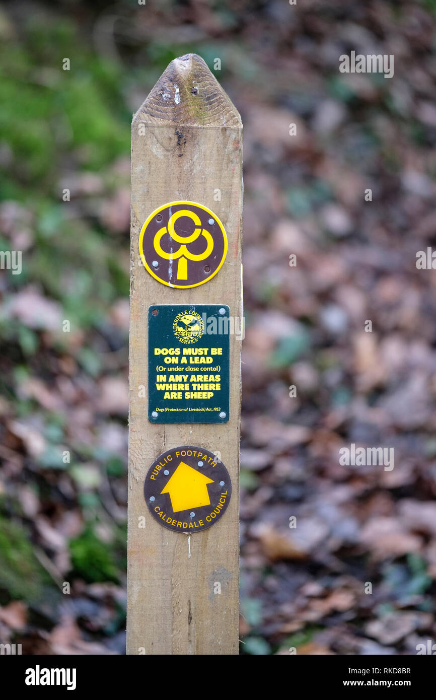 The Calderdale Way Sign, between Shelf and Norwood Green, Halifax, West ...