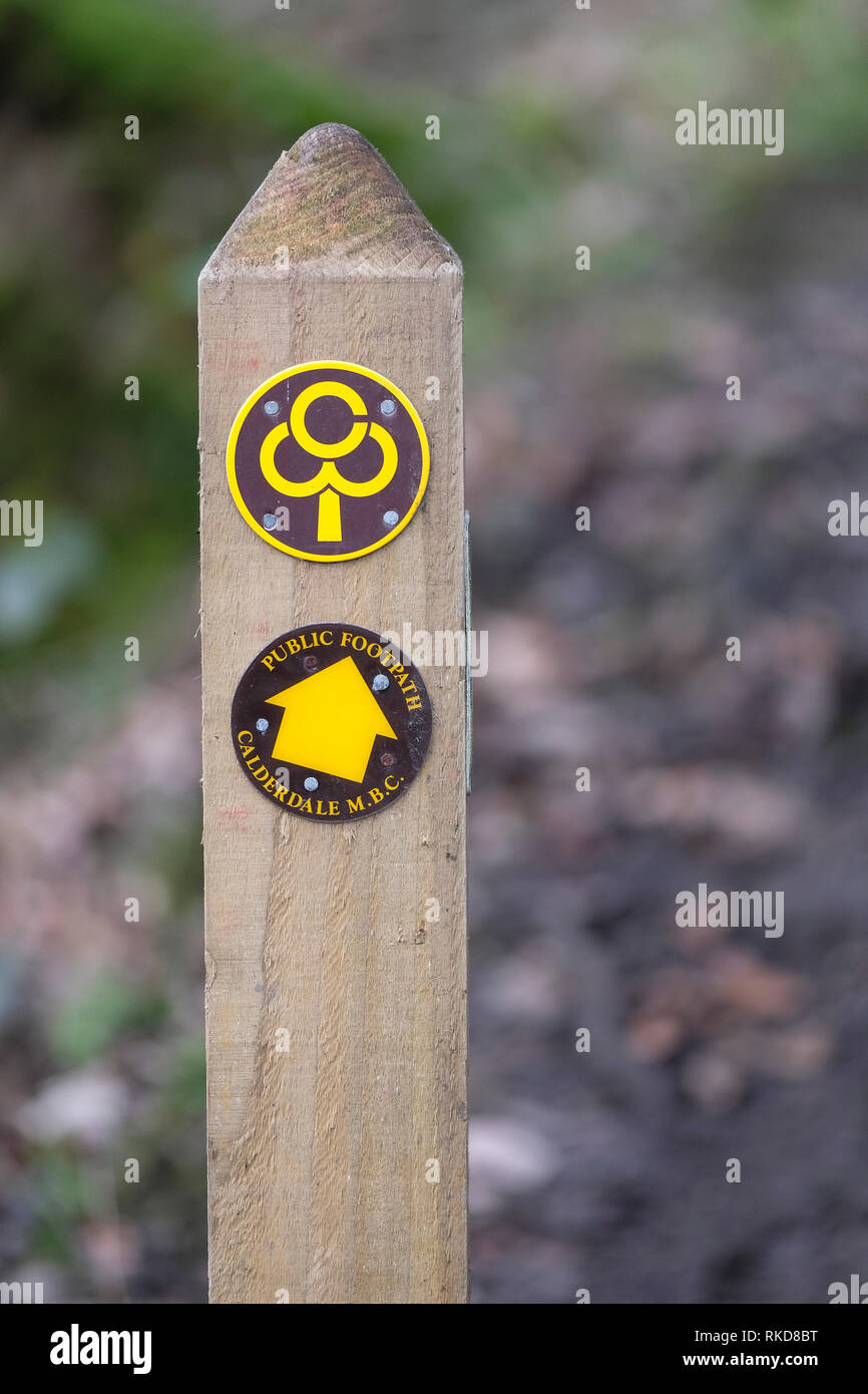 The Calderdale Way Sign, between Shelf and Norwood Green, Halifax, West ...