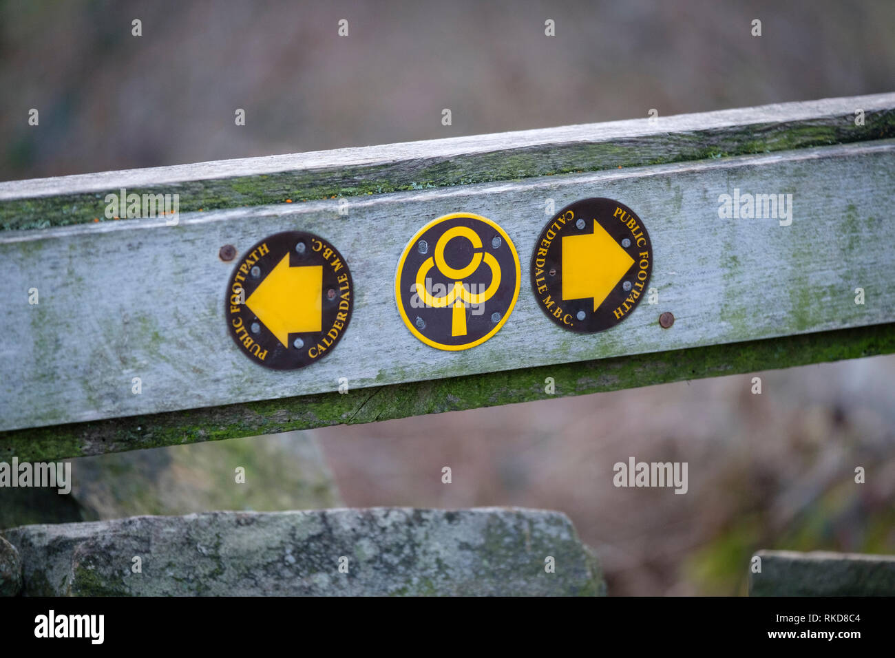 The Calderdale Way Sign, between Shelf and Norwood Green, Halifax, West ...