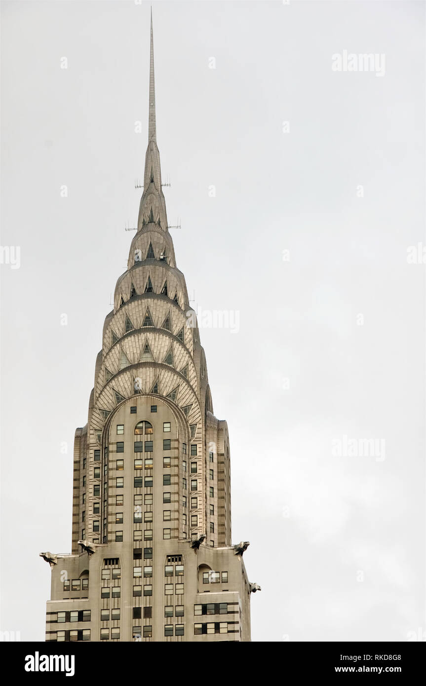 A Close up Shot Of The Tip Of The Iconic And Symbolic Chrysler Building a-close-up-shot-of-the-tip-of-the-iconic-and-symbolic-chrysler-building