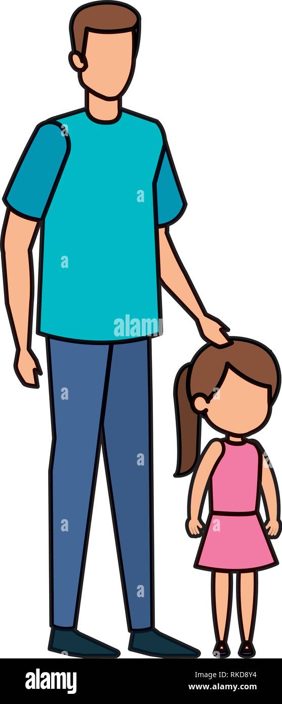 father with daughter characters vector illustration design Stock Vector ...