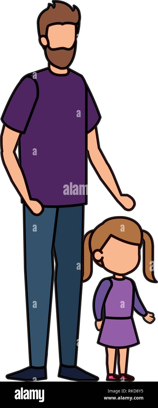 father with daughter characters vector illustration design Stock Vector ...