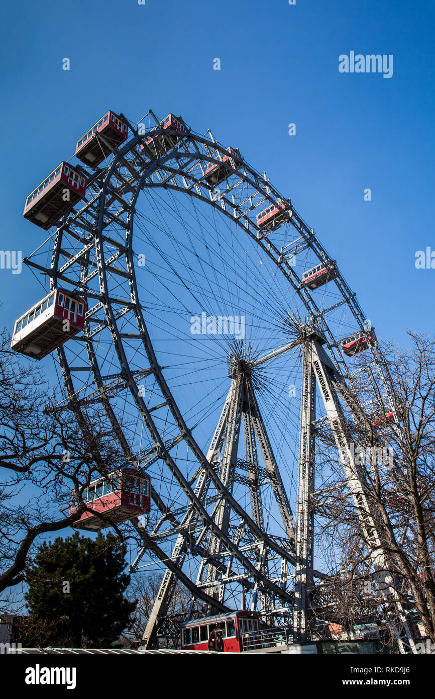 Wiener Riesenrad constructed in 1897 and located in the Wurstelprater ...