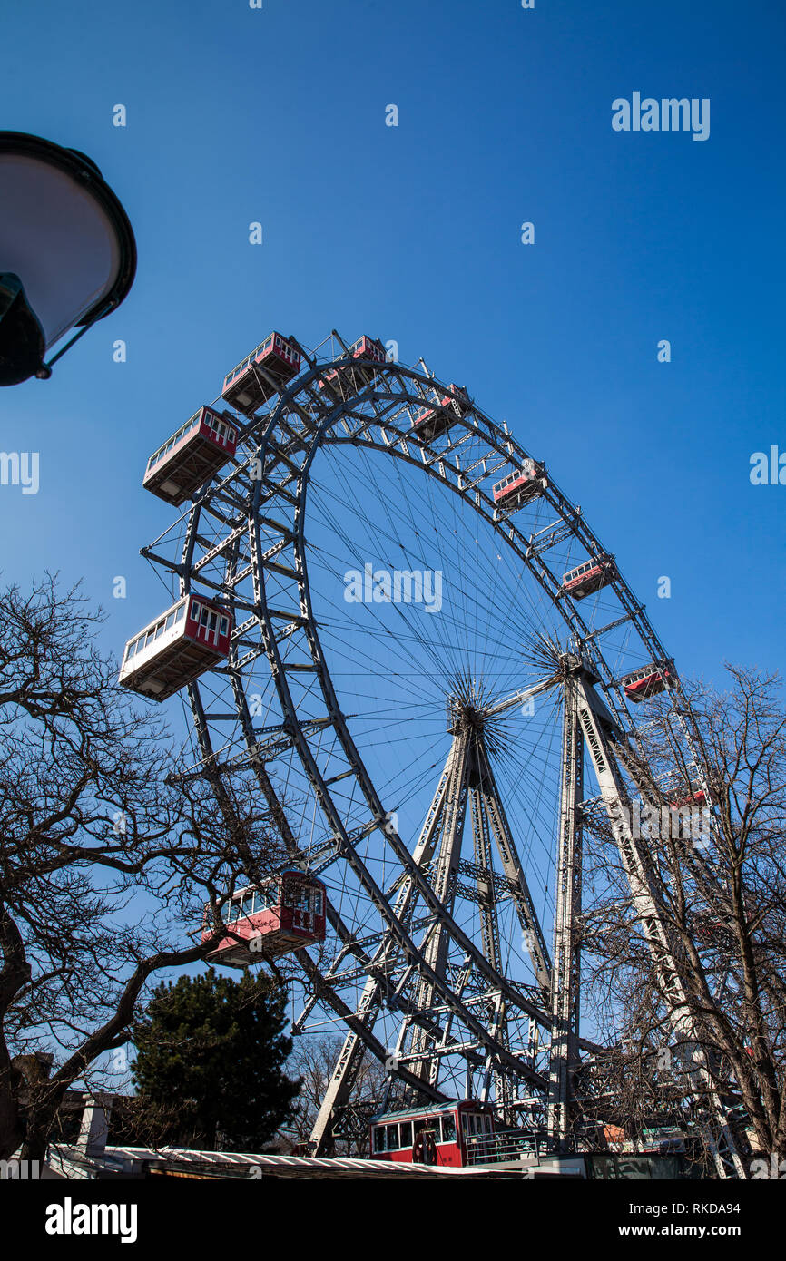 Wiener Riesenrad constructed in 1897 and located in the Wurstelprater ...
