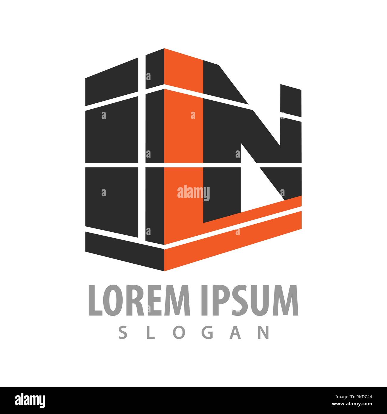 Construction initial letter N logo concept design. Symbol graphic ...