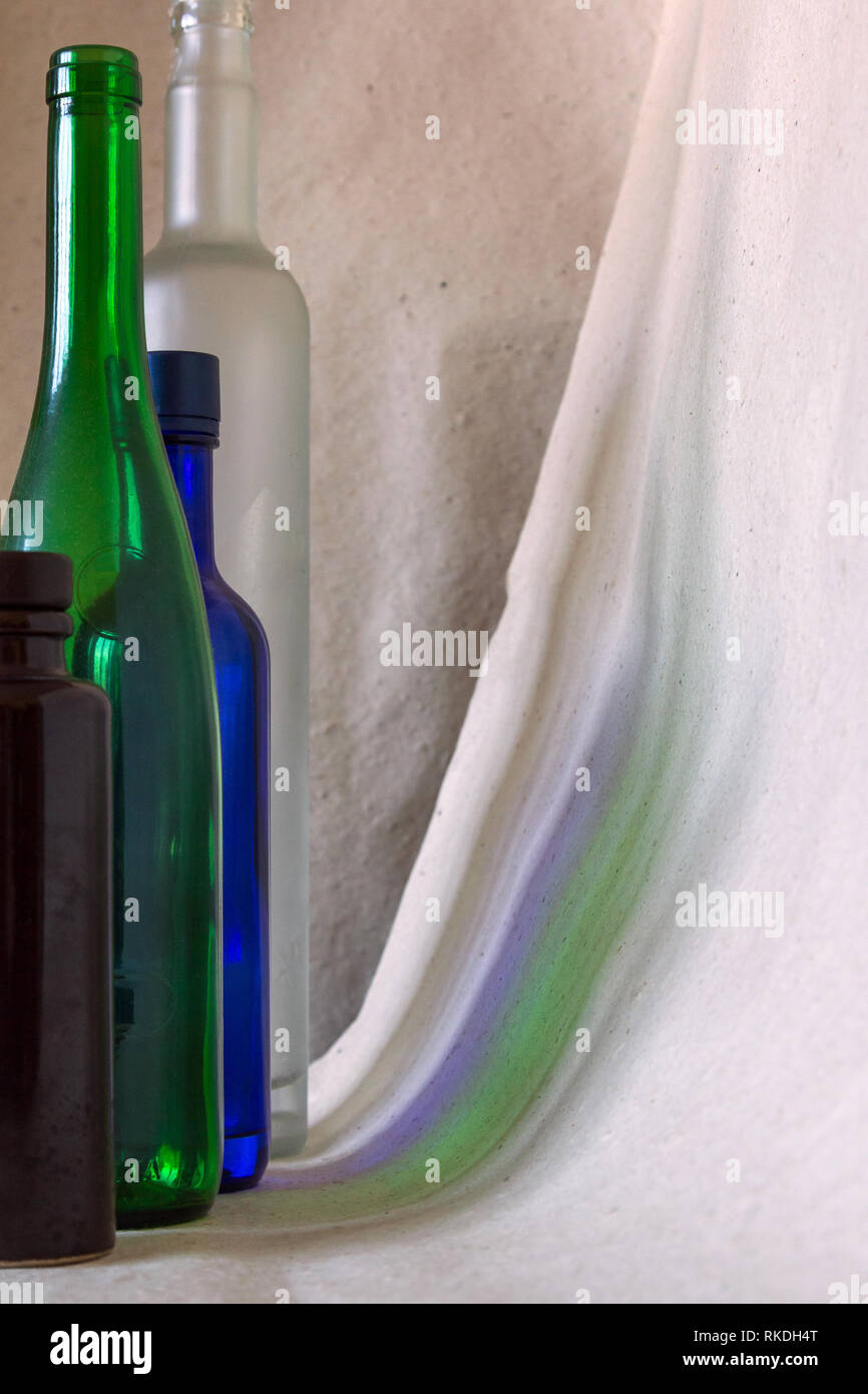 Still life photograph of class objects on neutral background Stock ...