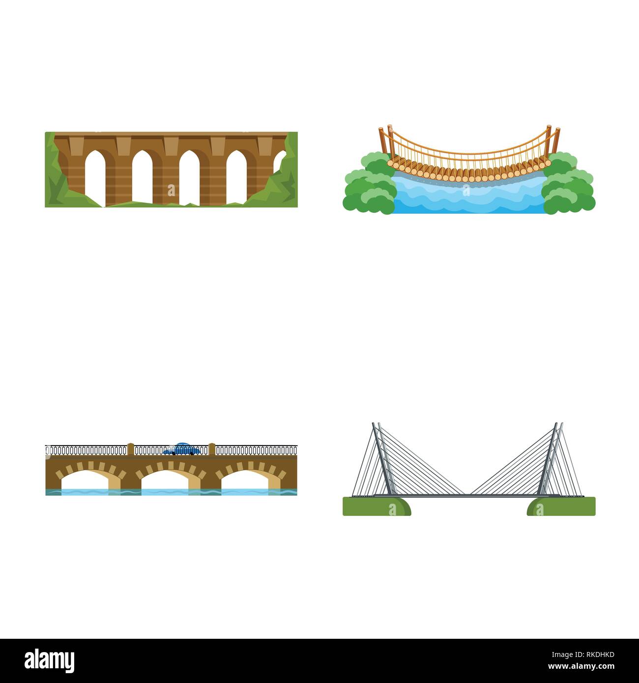 Vector design of bridgework and bridge logo. Set of bridgework and ...