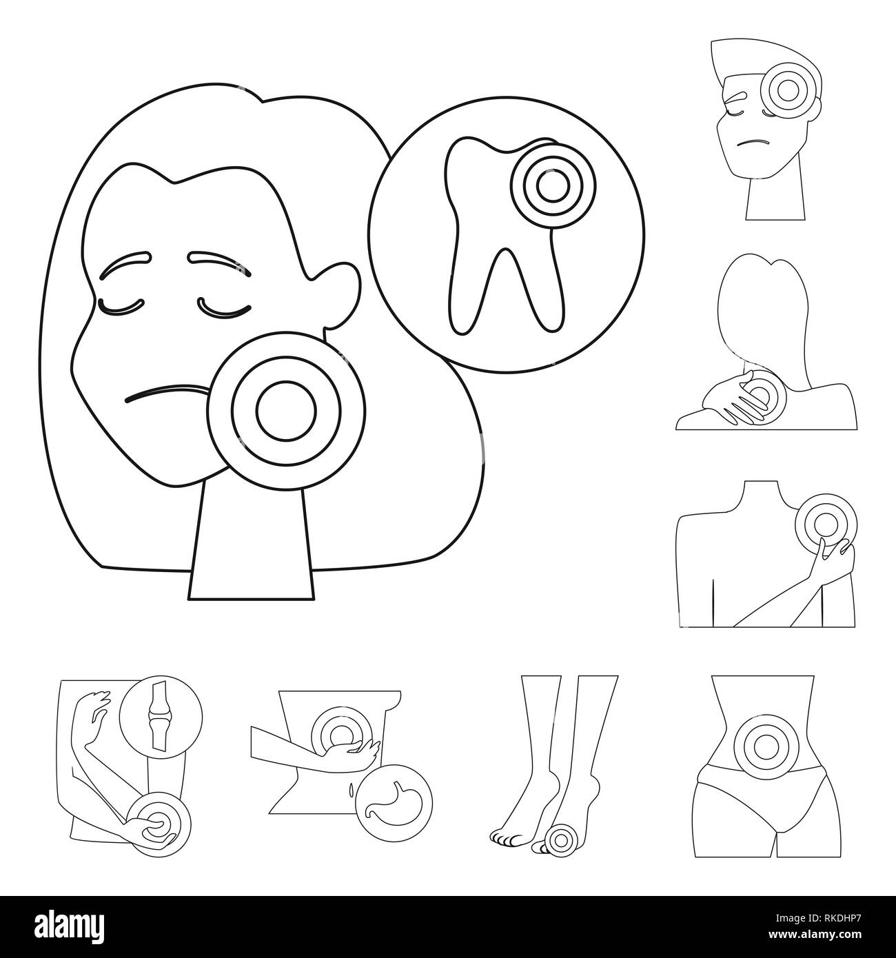 Vector design of bone and inflammation icon. Set of bone and wound ...