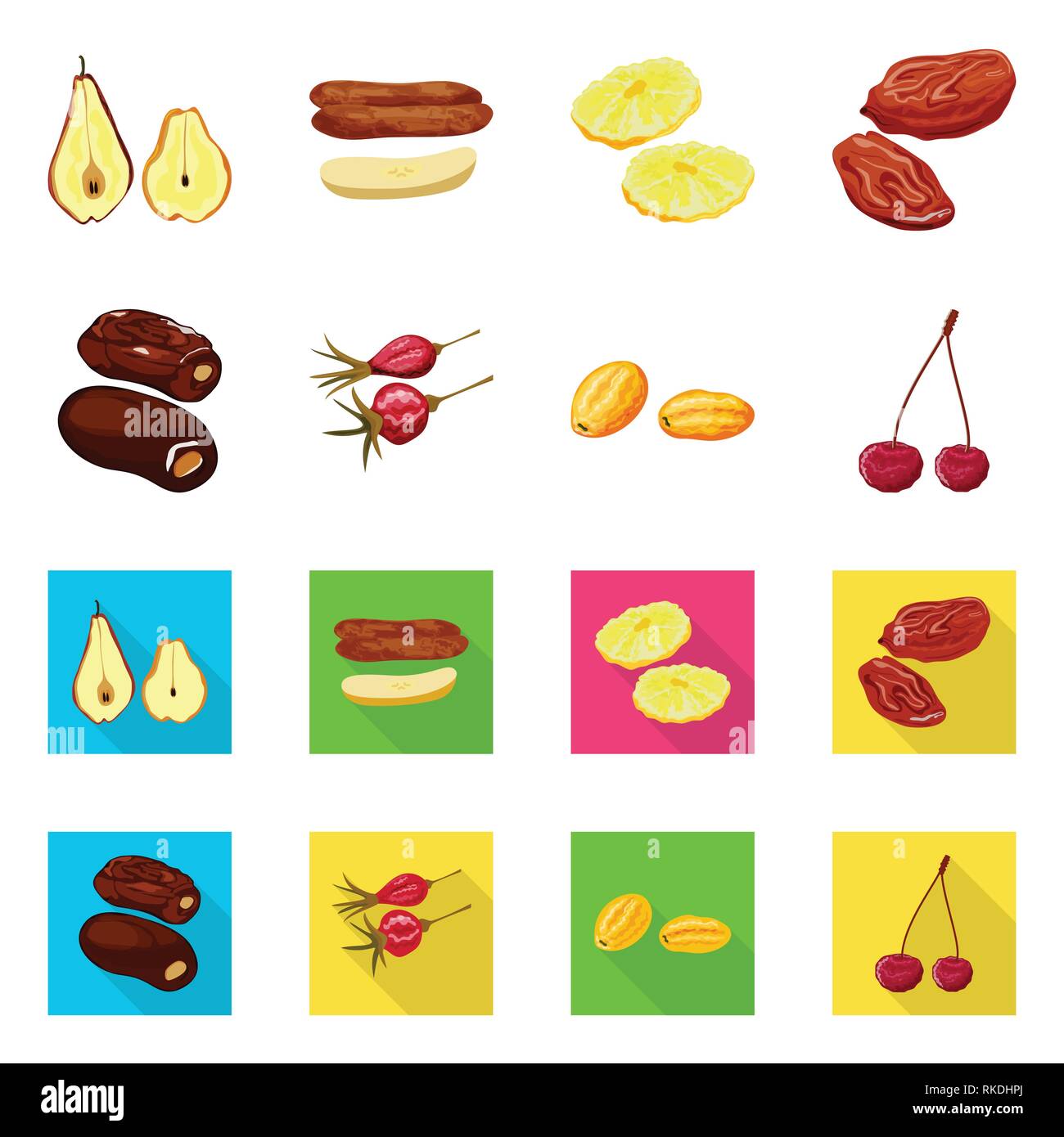 Vector design of food and raw icon. Collection of food and nature stock ...