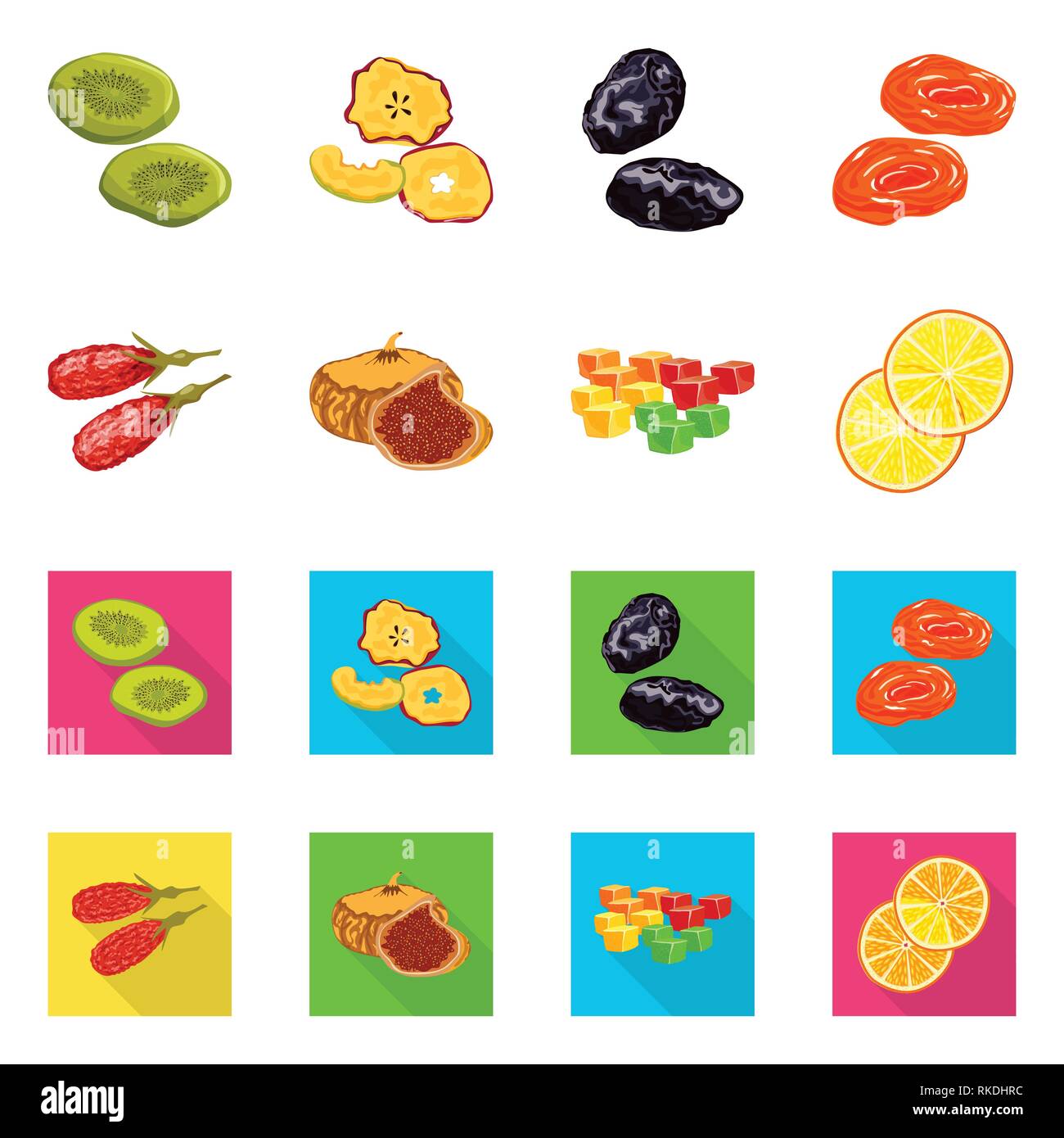 Vector illustration of food and raw symbol. Set of food and nature ...