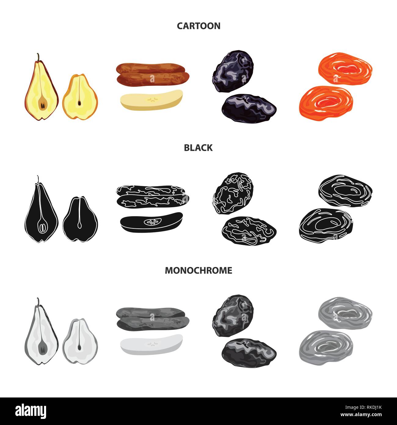 Vector illustration of food and raw sign. Set of food and nature stock ...