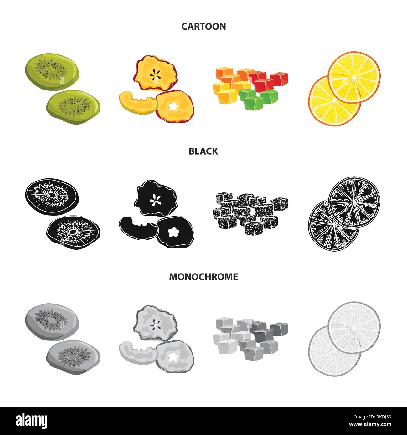 Vector illustration of food and raw logo. Collection of food and nature ...